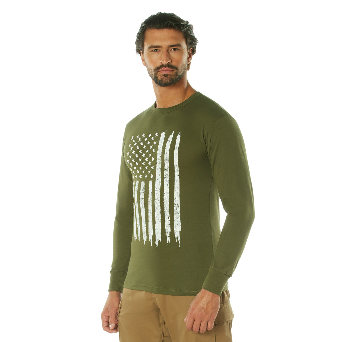 US Flag Athletic Fit Long Sleeve Shirts – Iceberg Army Navy