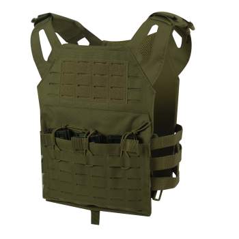 Army OD Green Laser Cut MOLLE Lightweight Armor Carrier Tac Vest ...